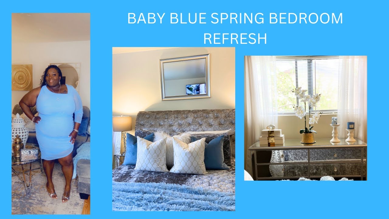 Baby Blue Spring Bedroom Refresh - YouTube