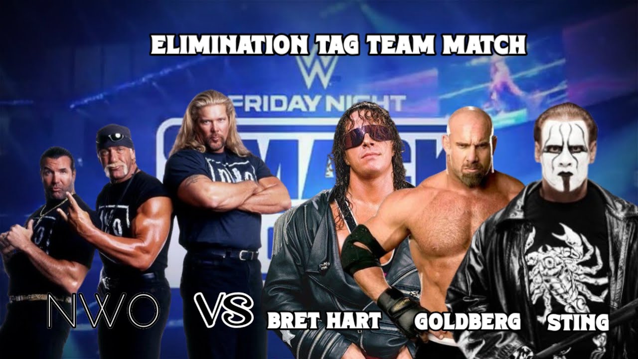 WWE Tag Team Elimination match - NWO VS Sting - Bret Heart & Goldberg ...