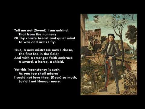 Richard Lovelace, To Lucasta, Going to the Wars - YouTube
