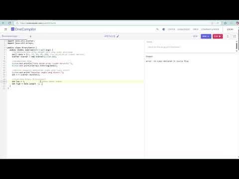 Program searching (algoritma binary search) dengan menggunakan bahasa Java - YouTube