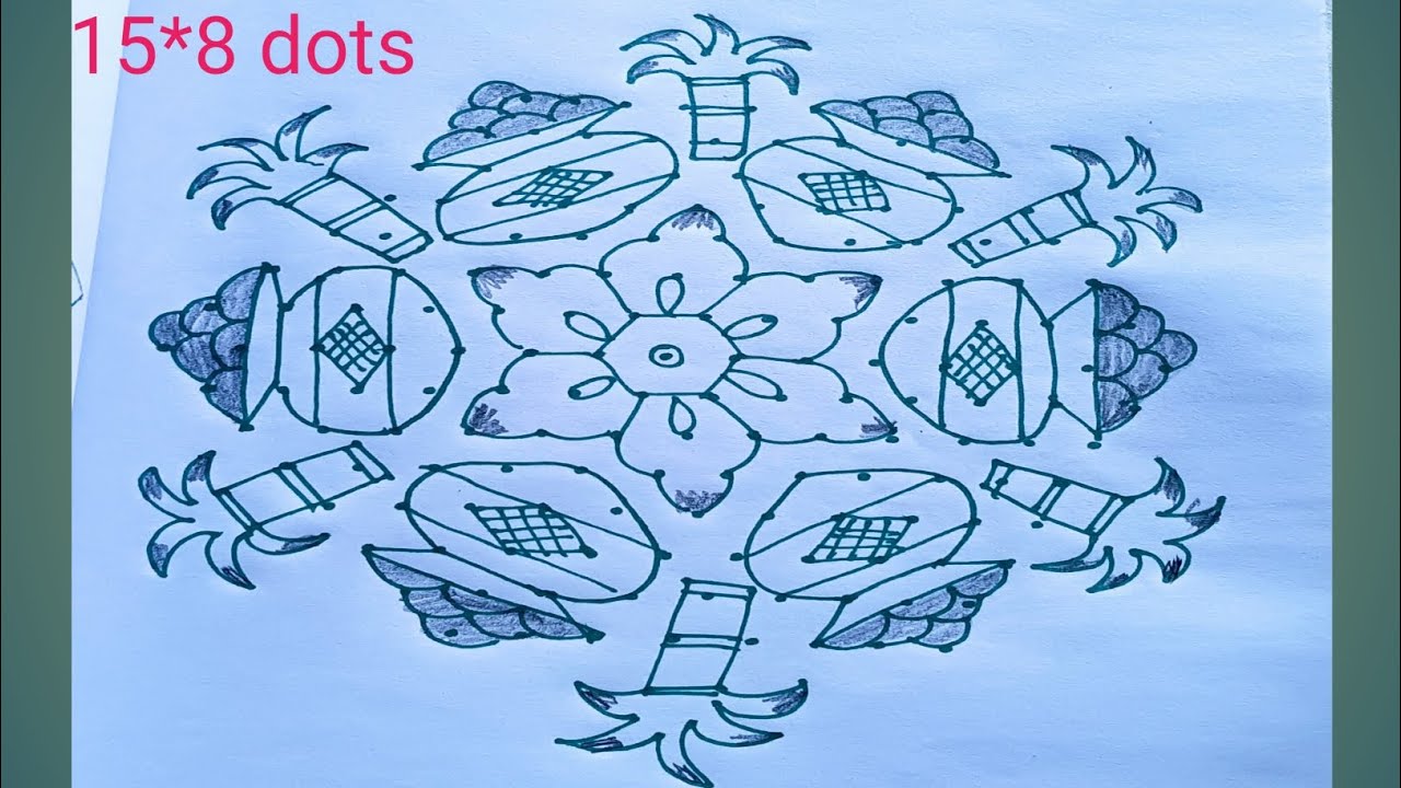 15*8 dots sankranti festival rangoli designs 🪷||easy sankranti muggulu ...