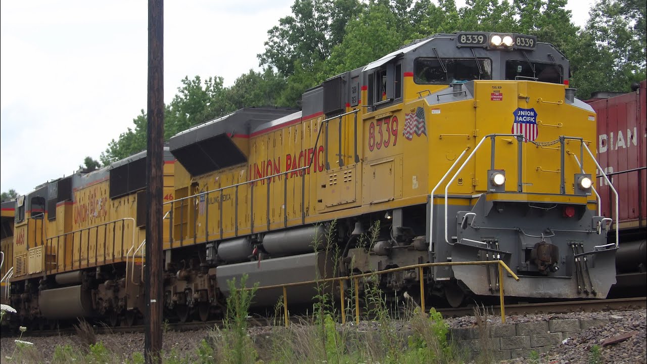 6-2-2024 UP 8339 Newpaint ACe Leads the ZYCEG With Flagless SD70M, and Freshpaint CSX Rebuild ...