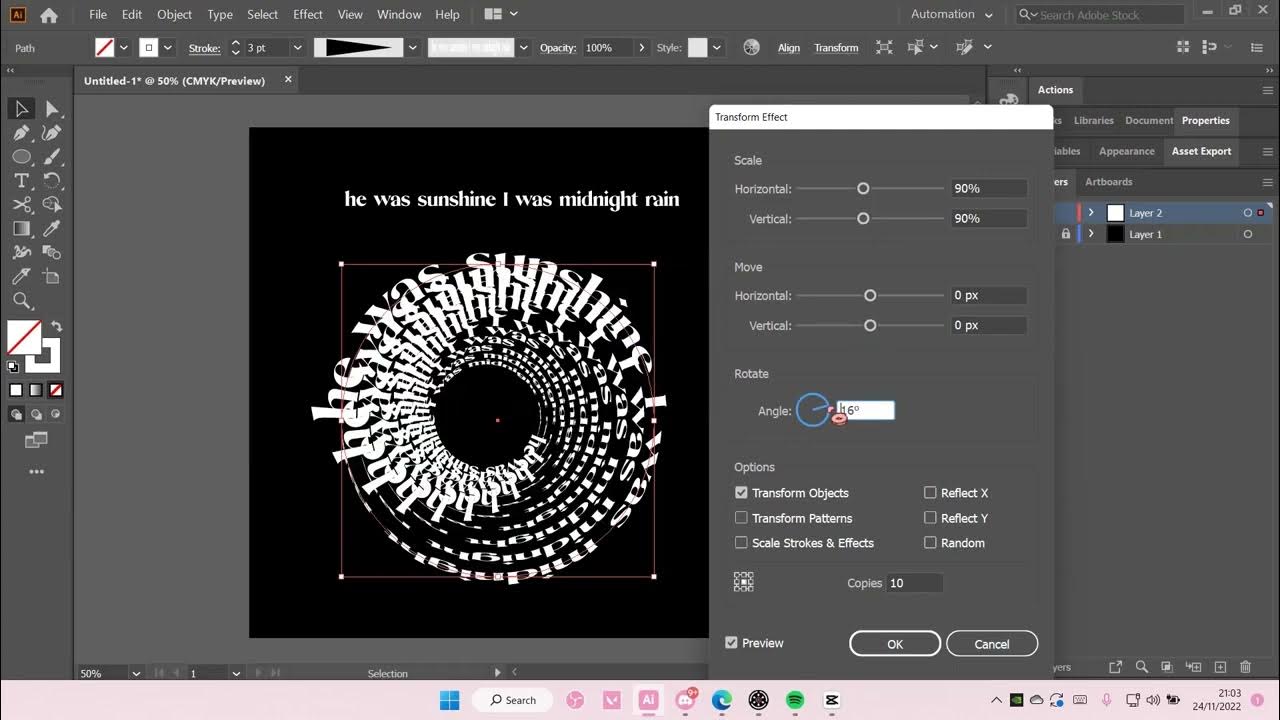 Tutorial How To Create Spiral Text in Adobe Illustrator CC - YouTube