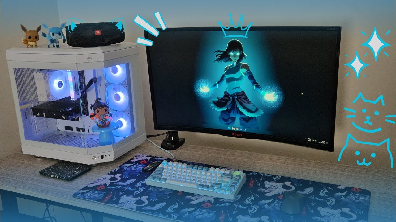 Setup Gamer Branco e Azul - YouTube