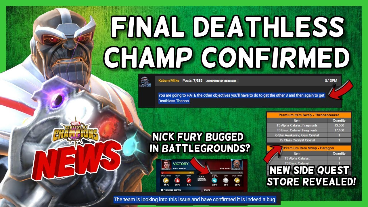 Final Deathless Champ We All Knew It Would Be? | Nick Fury Bug in BG? | New Store and More [MCN ...