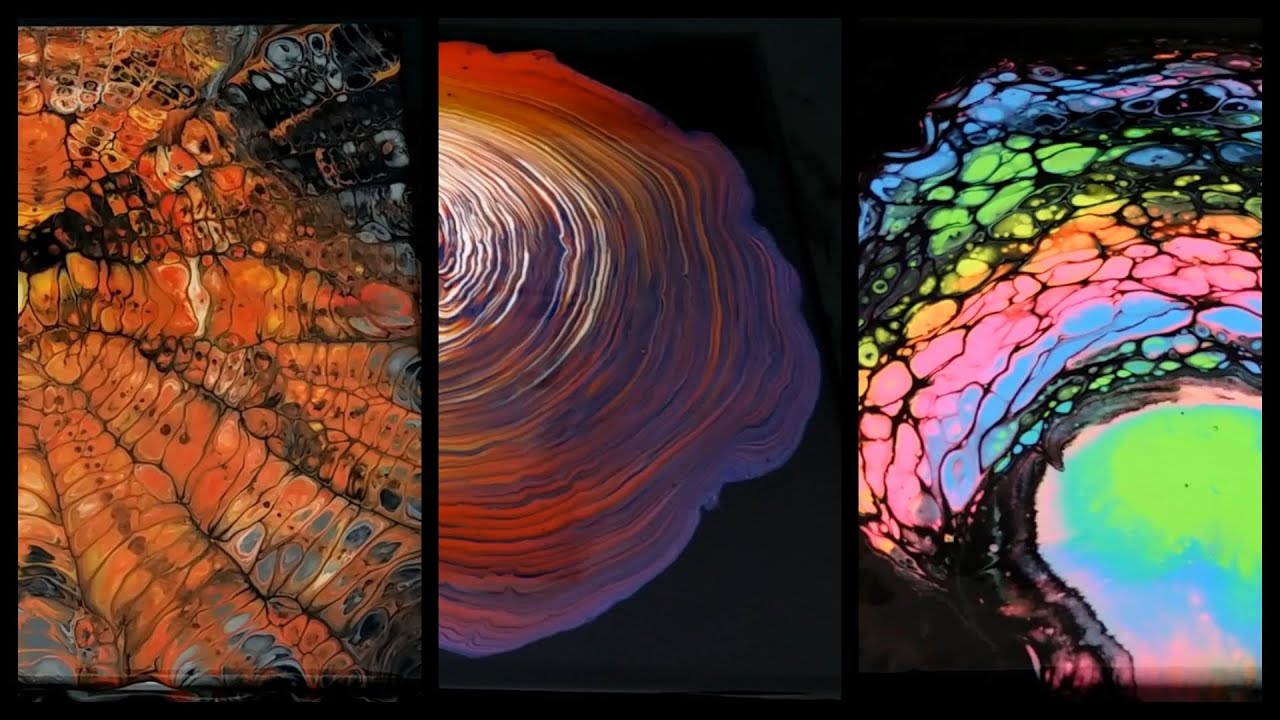 3 Acrylic Pours in 10 Minutes - 3 Different Abstract Paint Pouring ...