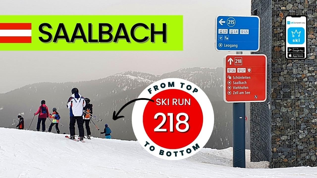 Saalbach Hinterglemm Austria / ski run 218 (Muldenbahn), from top to ...
