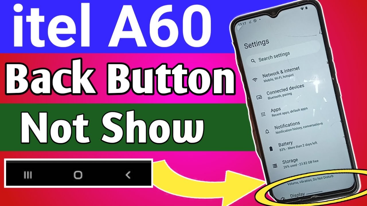 itel a60 back button not show // back button settings - YouTube