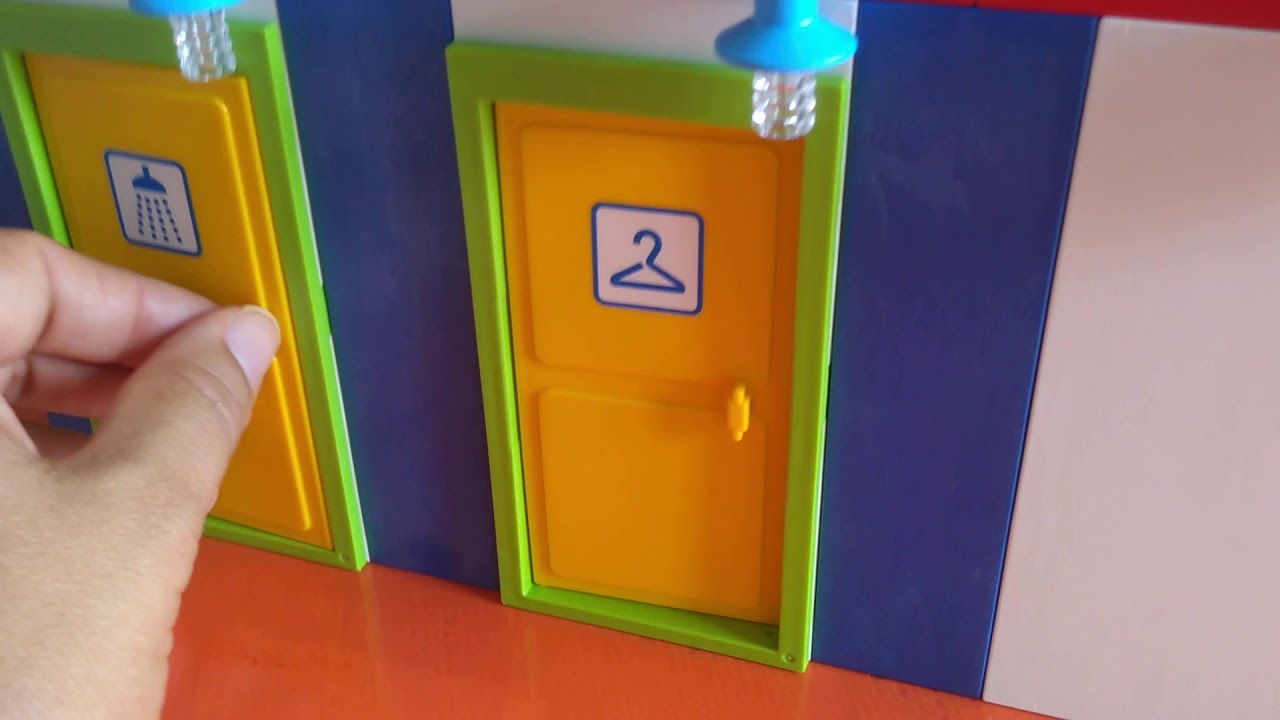Playmobil Water Park Changing Room with Shower 6450, Vestiário . - YouTube