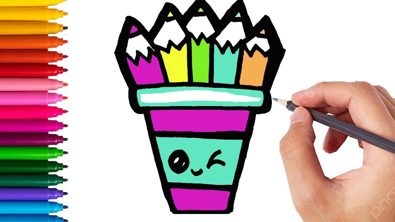 How to Draw a Pencil Pot Step by Step ️ | Easy Drawing Tutorial for ...