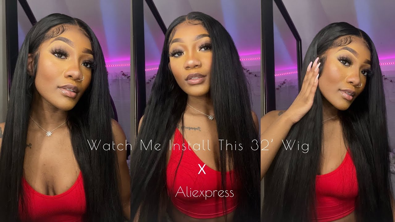 Install this 32’ 13x6 Straight Wig W/ Me || AliExpress x Princess Hair ...