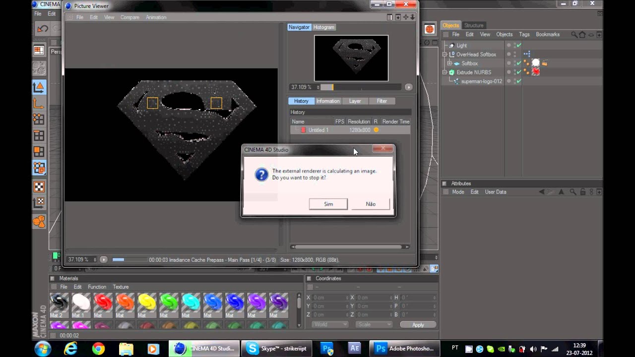 SPEED ART - SUPERMAN LOGO ( Cinema 4D & Photoshop ) - YouTube