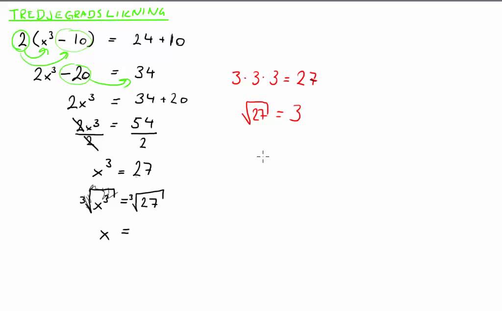 Matematikk YF Tredjegradslikninger - YouTube