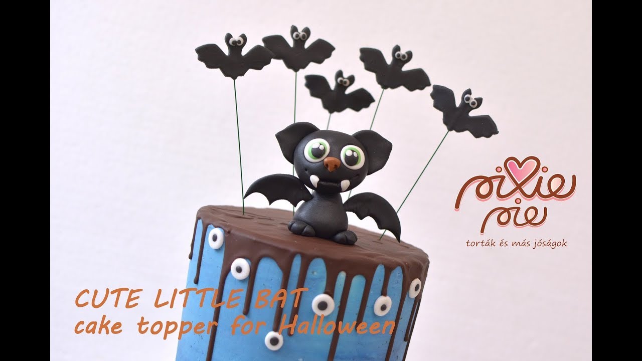 How to make fondant BAT! Easy cake topper - YouTube