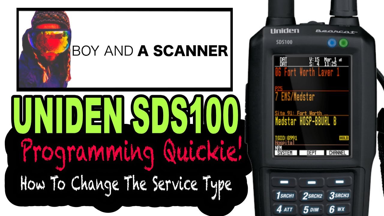 Uniden SDS100 Programming Quickie! How To Manually Change The Service ...