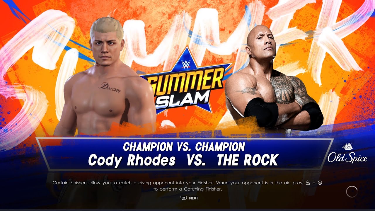 WWE 2K22 Cody Rhodes V The Rock for the WWE Undisputed Universal ...