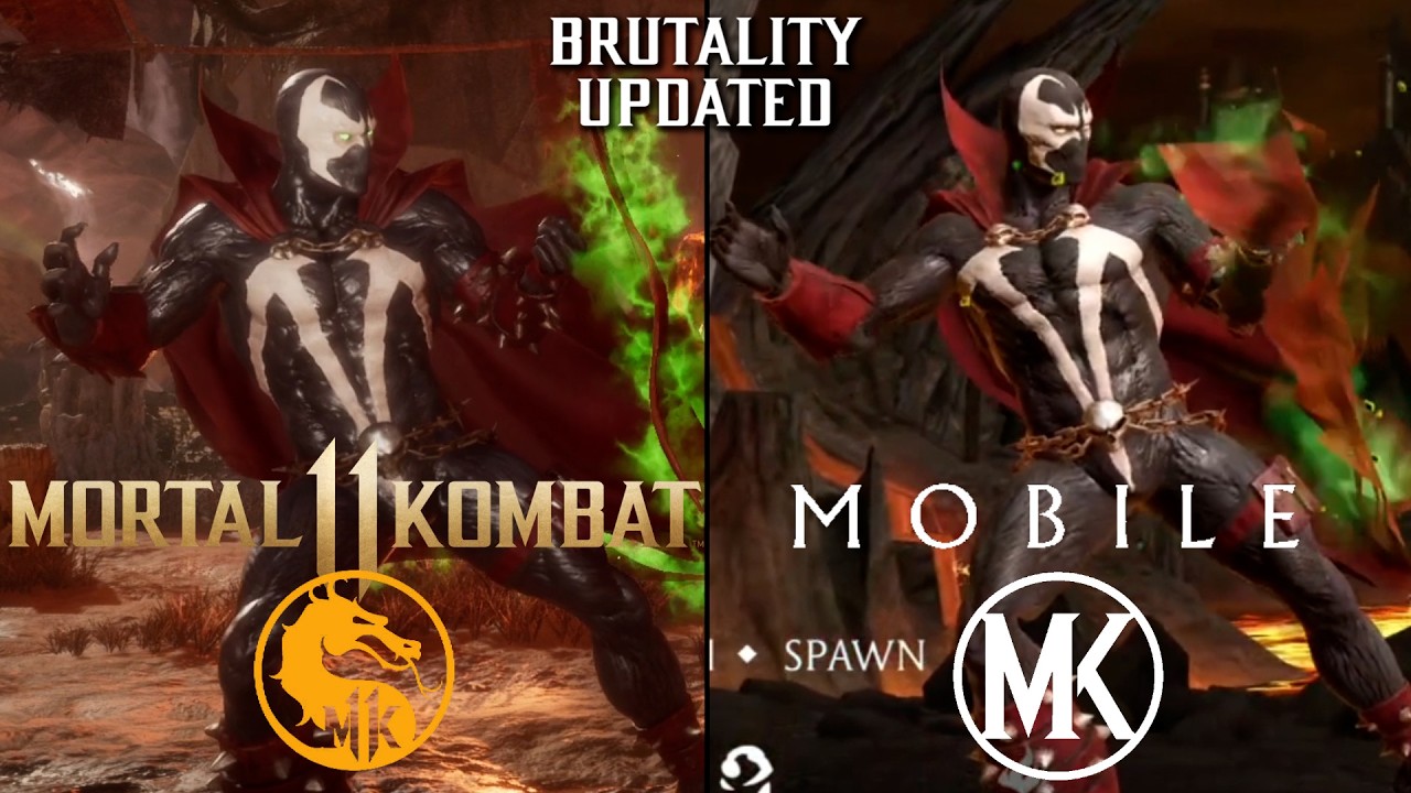 MK11 vs. MK Mobile - SPAWN (Tormented Soul) All moves, Brutality ...