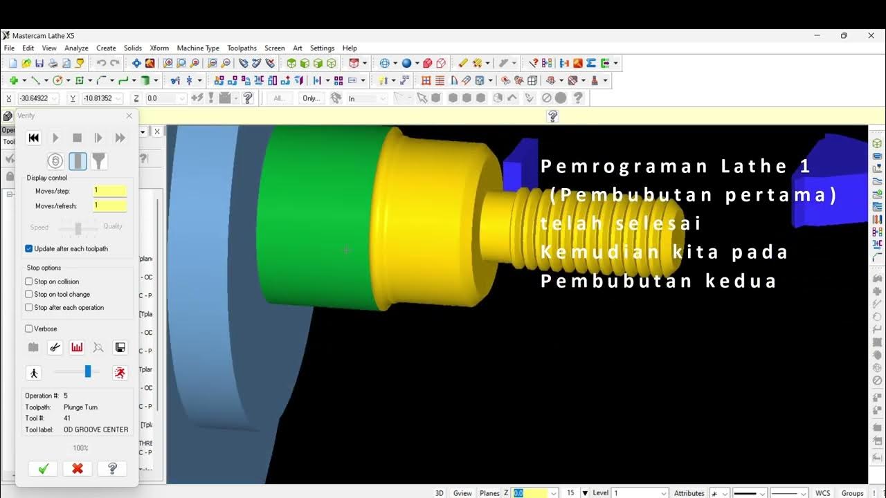 Tutorial Program Penguliran 2 Sisi CNC Mastercam X5 - YouTube
