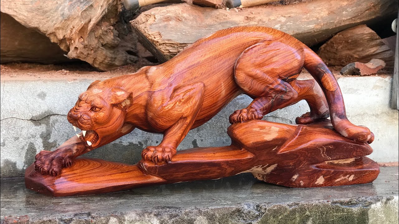 Great leopard wood carvings | TUAN WOOD CARVINGS - YouTube