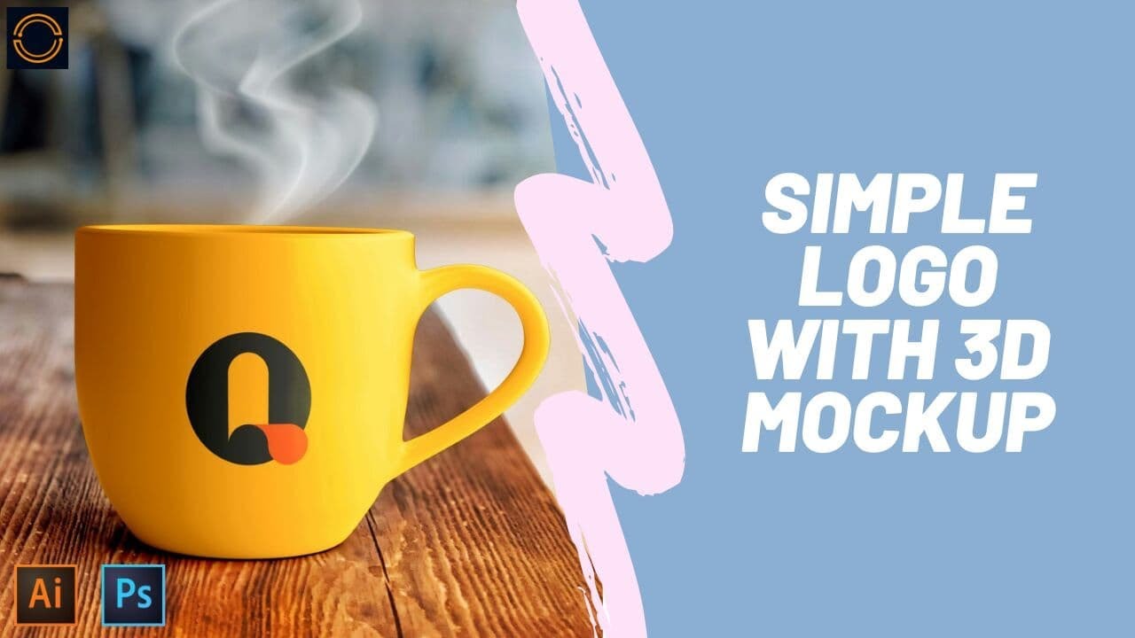 Simple logo design tutorial in illustrator with 3d mockup | Owaiphics ...