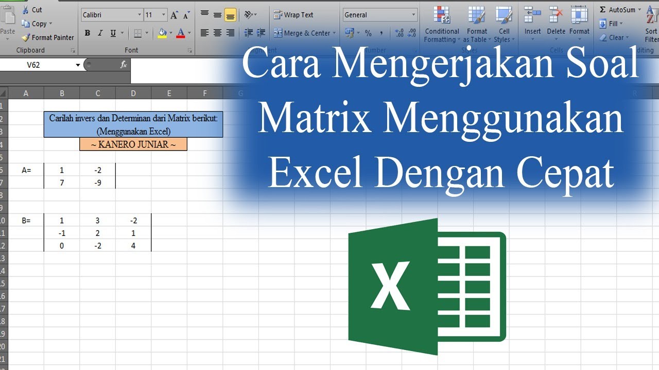Cara Mengerjakan Soal Matrix Menggunakan Microsoft Excel - YouTube