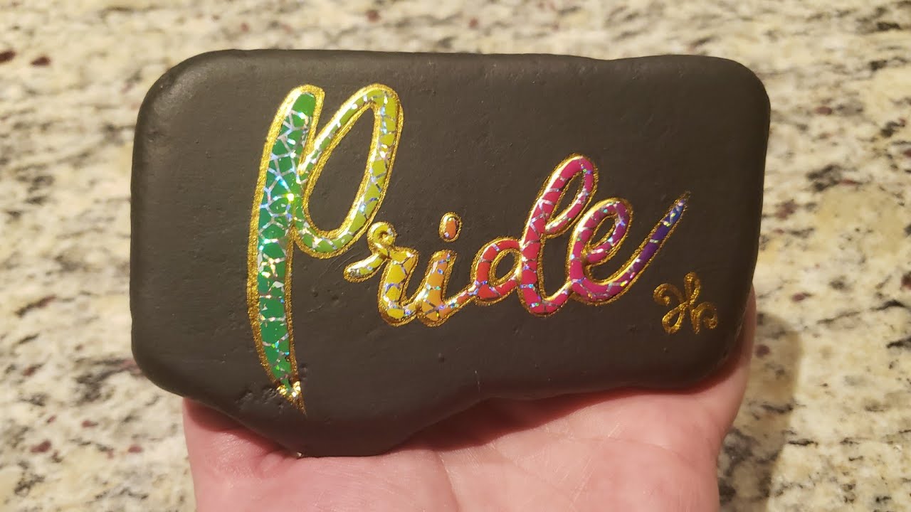 Rainbow Crackle PRIDE Rock Art🌈 | Rock Painting Ideas | Rock Painting ...