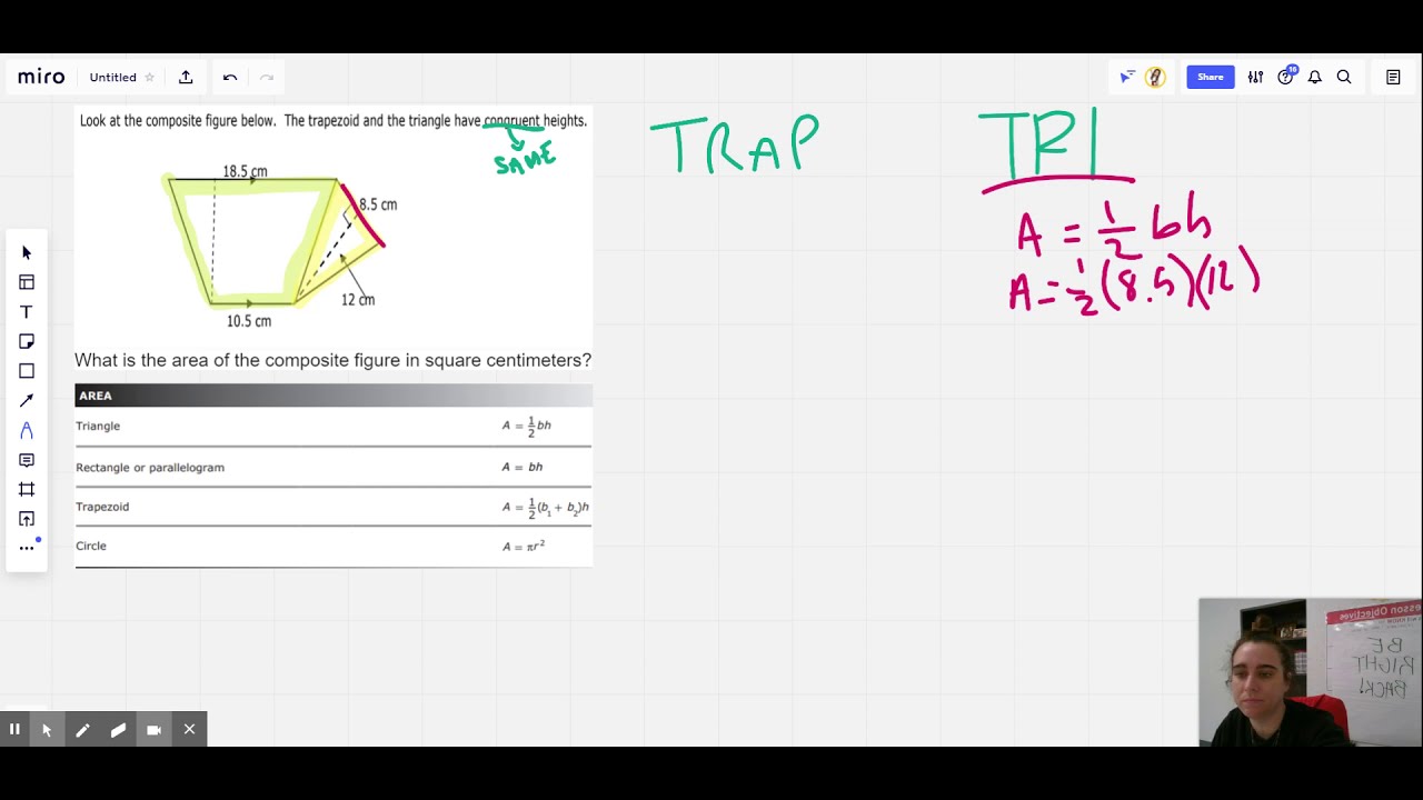 Area of Composite Figure with a Trapezoid - YouTube