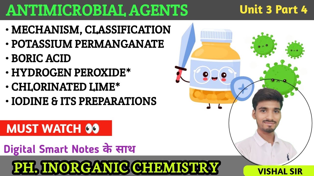 Antimicrobial agents | Unit 3 | Complete | Pharmaceutical inorganic ...