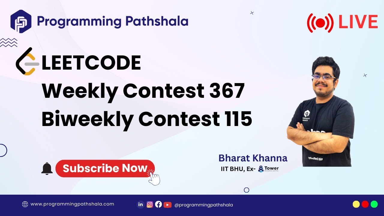 Solving Weekly Leetcode 367 & Biweekly 115 Live with Bharat, CM at Codeforces - YouTube