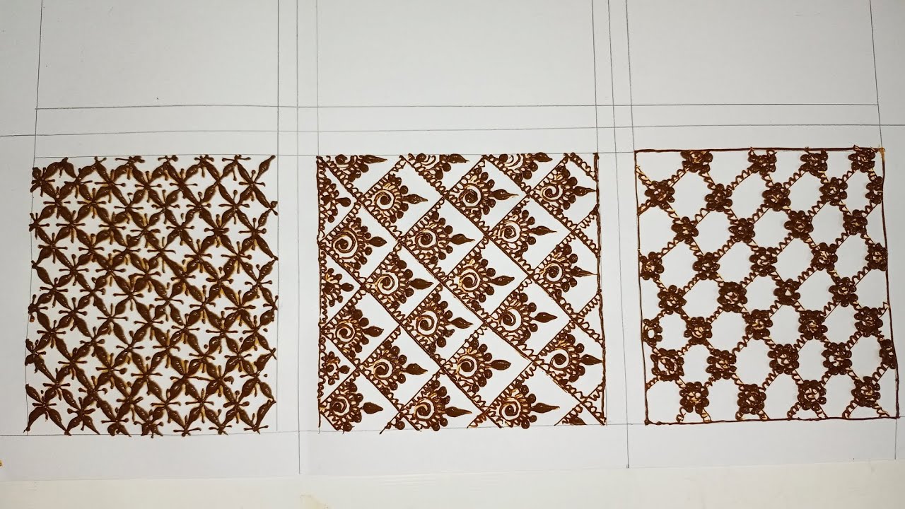 Mehandi grid pattern| Best mehandi patterns | Heena pattern | Easy ...