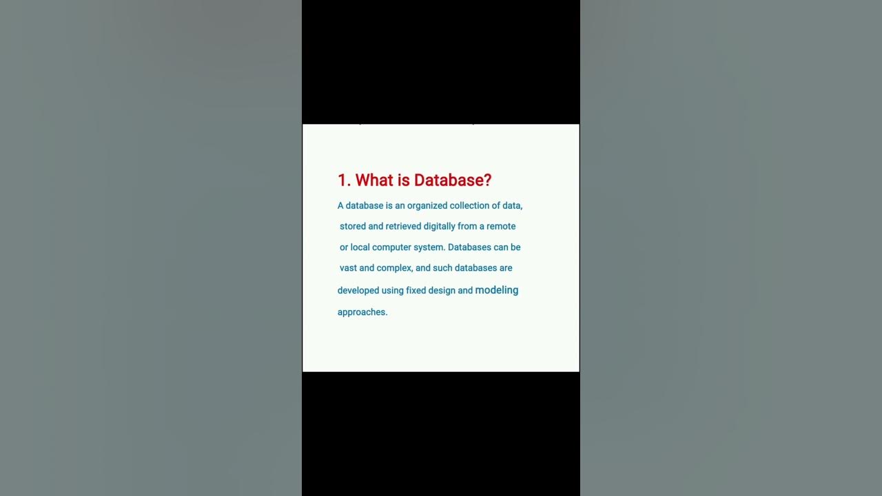 1what Is Database Sql Interview Question Sqlinterviewquestions Sql Databases Youtube 2333