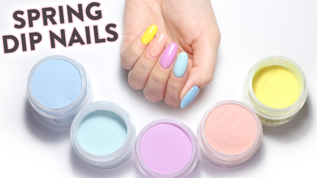 Easy Spring Nails 🌼 Pastel Dip Powder - YouTube