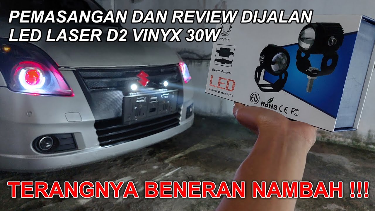 Review Dijalan Malam LED Laser D2 Vinyx - Terangnya beneran nambah ...