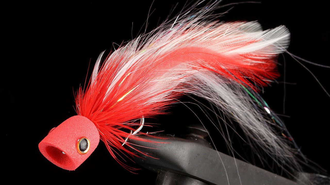 Red Head Popper fly - YouTube