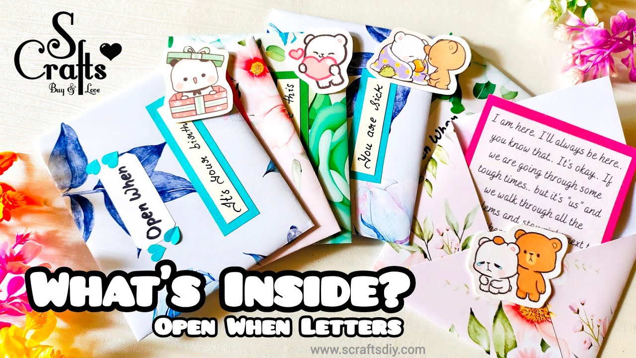 Cute gift ideas | Open when Letters | birthday greeting card ideas ...