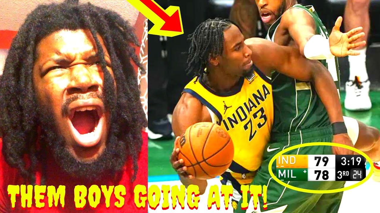 VERY CLOSE PHYSICAL BATTLE! BUCKS VS PACERS GAME 2 HIGHLIGHTS REACTION ...