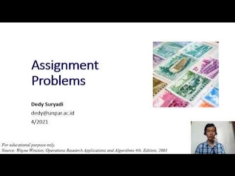 Week7.2 Assignment Problems (Hungarian Method) - YouTube