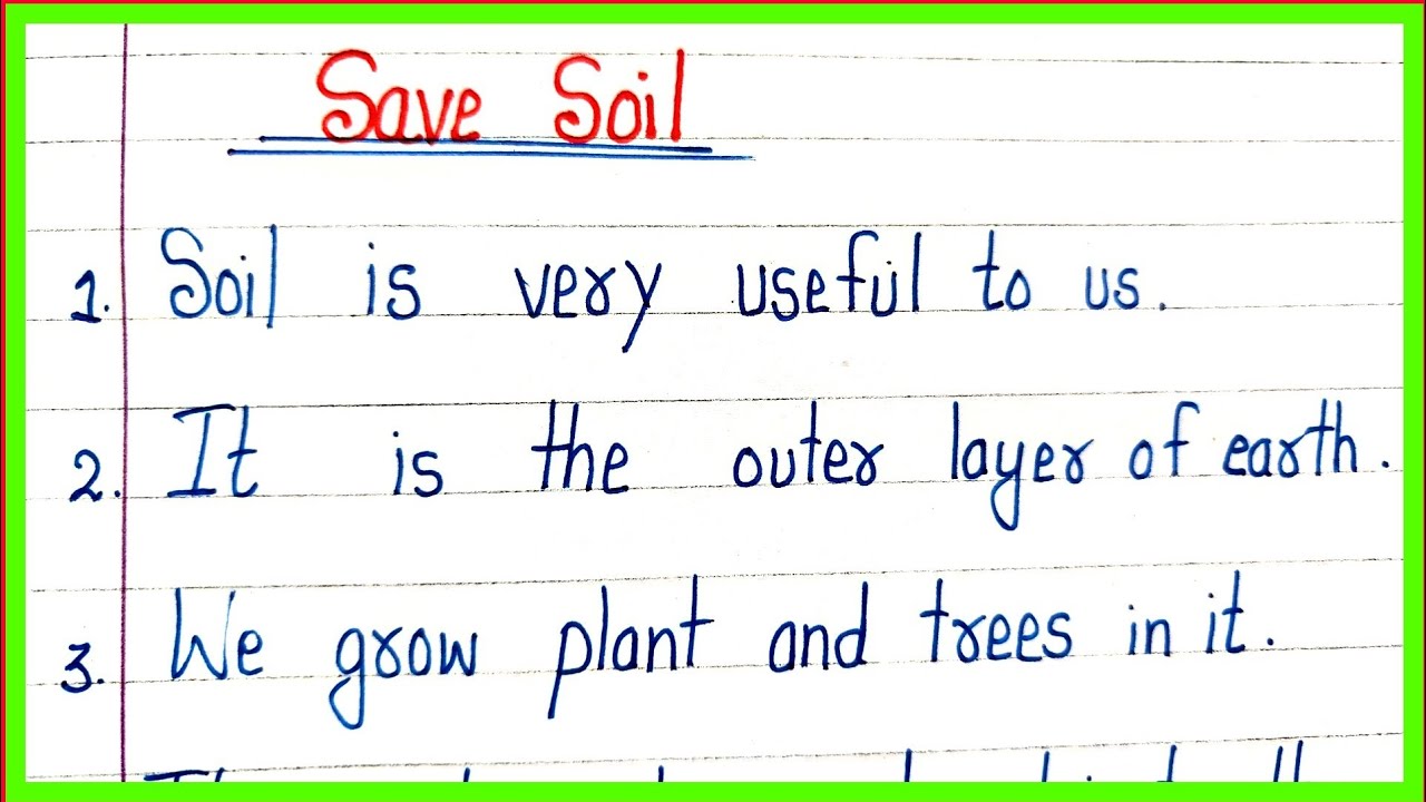 10 lines on save soil in english/mitti bachao par nibandh/essay on save ...