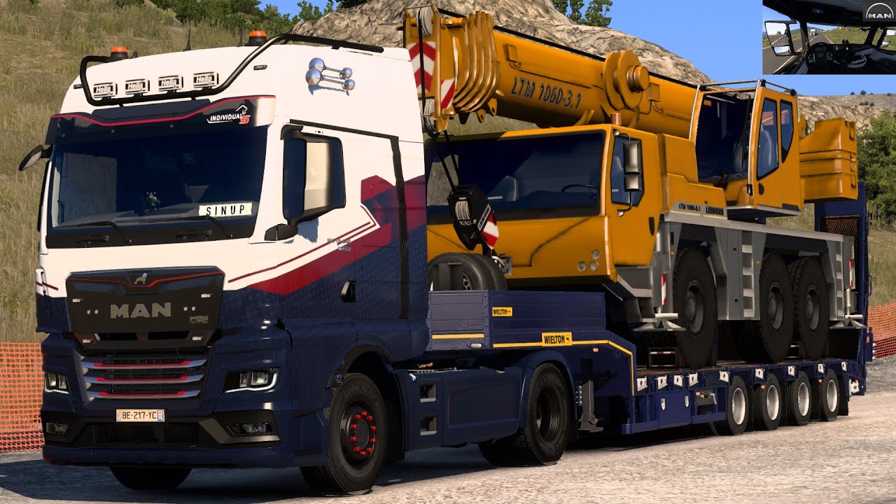 MAN TGX | TRANSPORT CRANE | BITOLA - SKOPJE | WEST BALKANS DLC | ETS 2 ...