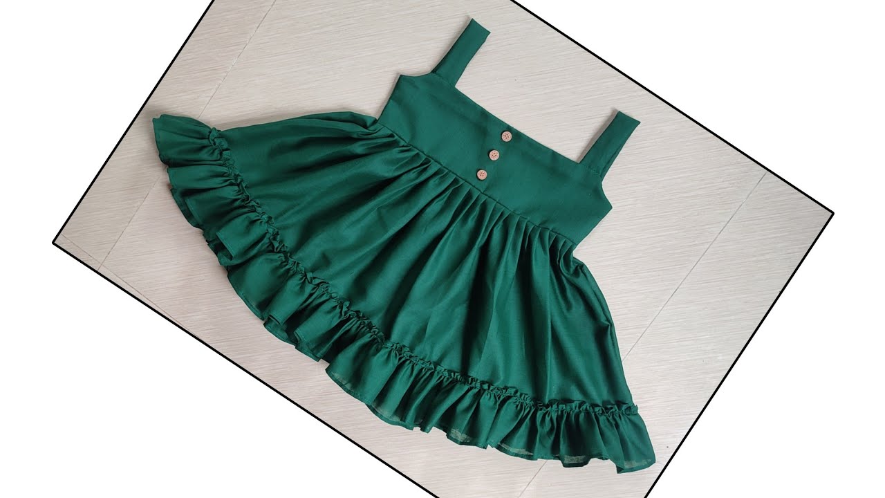 How to stich shoulder strap baby frock/easy way - YouTube
