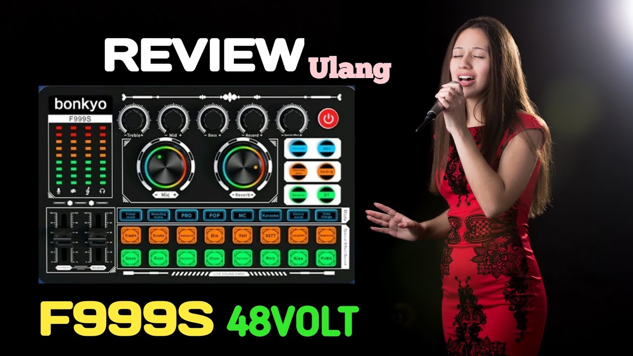 REVIEW NEW SOUND CARD F999S 48VOLT - YouTube