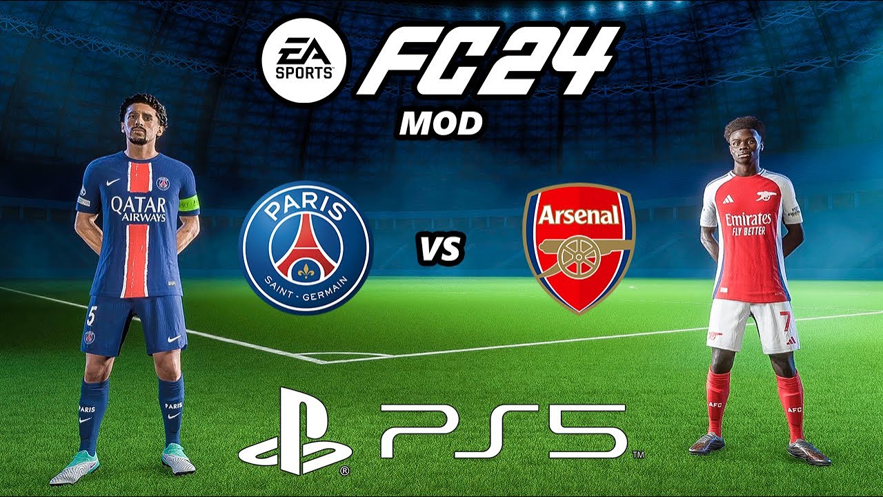 FC 24 PSG - ARSENAL | PS5 MOD 24/25 Ultimate Difficulty Career Mode HDR ...