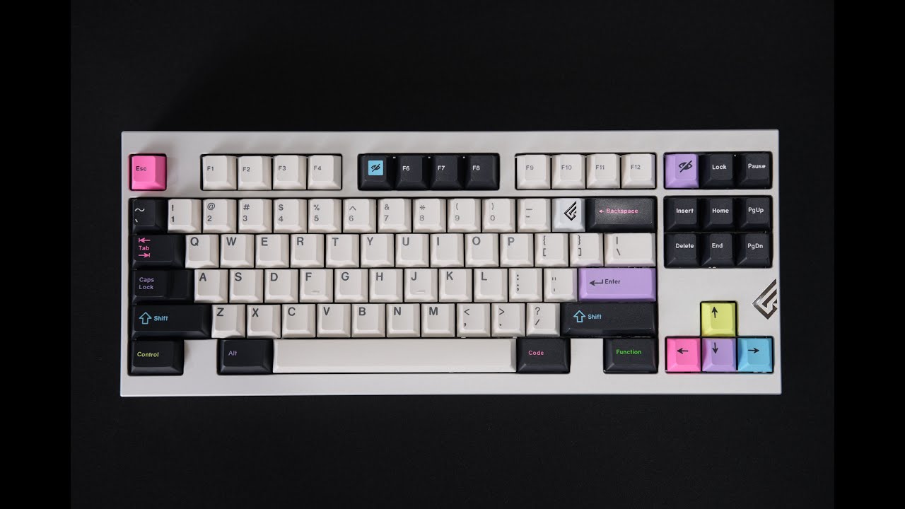 GEONWORK F1-722 Silver Keyboard with Half-plate Alu |Zaku switch - YouTube