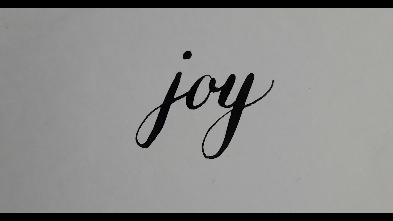 calligraphy lettering with oblique pen | joy | jet black ink - YouTube