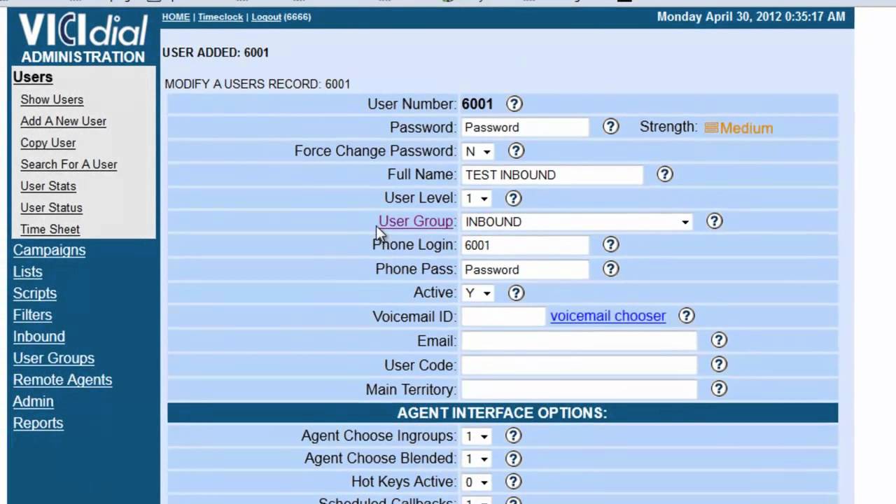 Configuring Vicidial User Inbound - YouTube