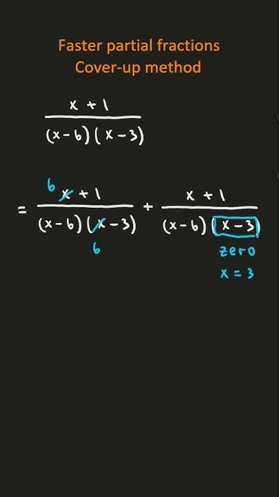 Faster partial fractions using cover-up method - YouTube
