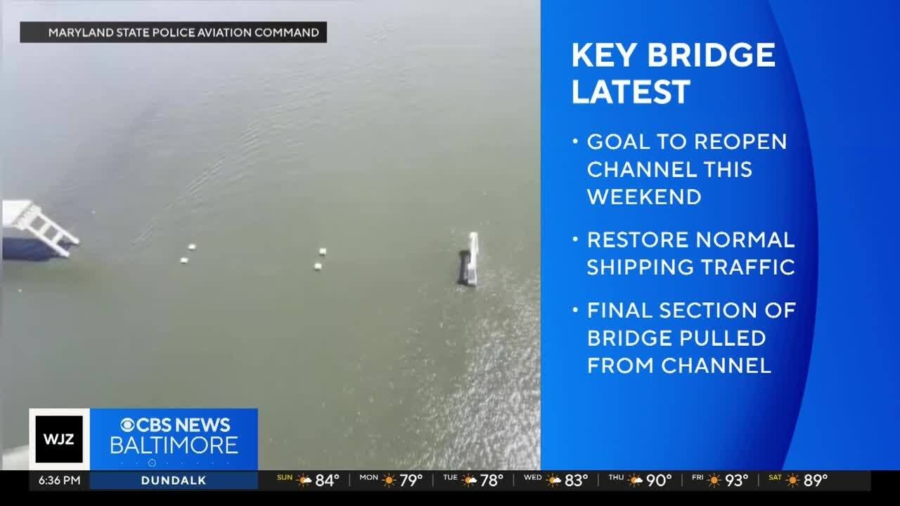 The Port of Baltimore's main shipping channel is set to reopen this ...