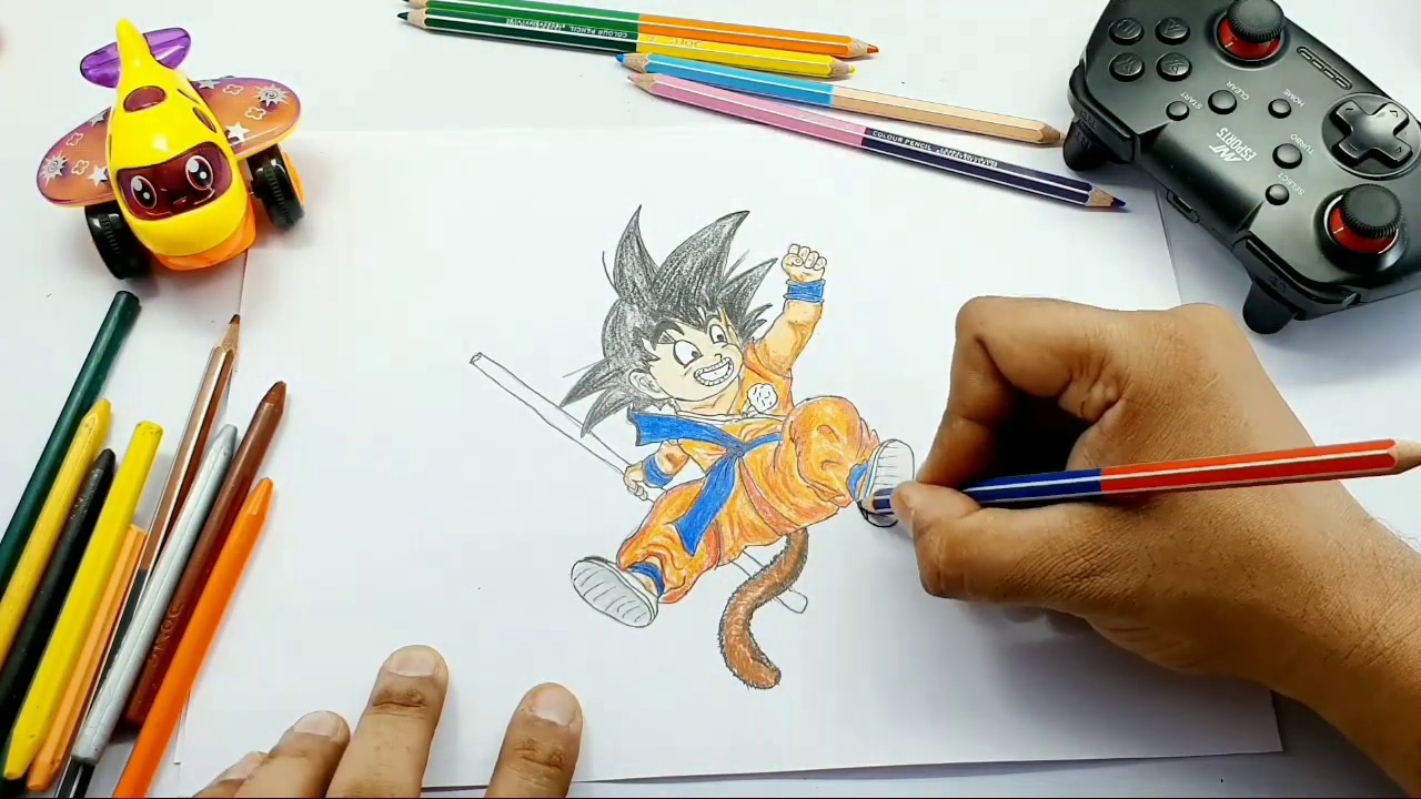 How to Draw Kid Goku ! Easy to draw kid Goku step by step Dragon Ball Z ...