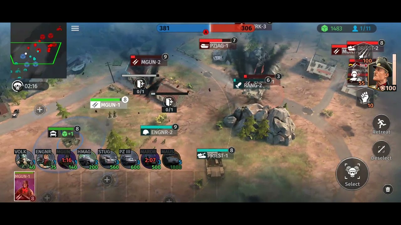 WWA RTS: Maus and stug pushing towards the enemy base (gameplay) - YouTube