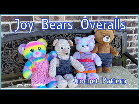 Learn To Crochet The Joy Bears Overalls Crochet Pattern #joybears #crochet #overalls